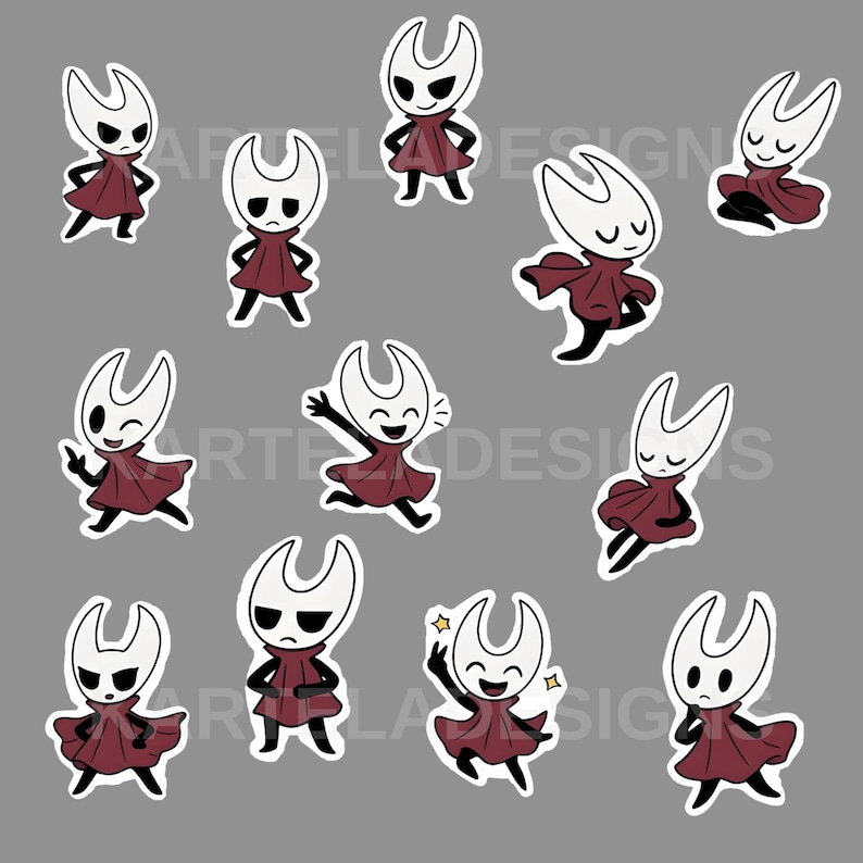 Hollow Knight and Silksong Sticker Pack – 50 Expressions! PNG, Stickers ...