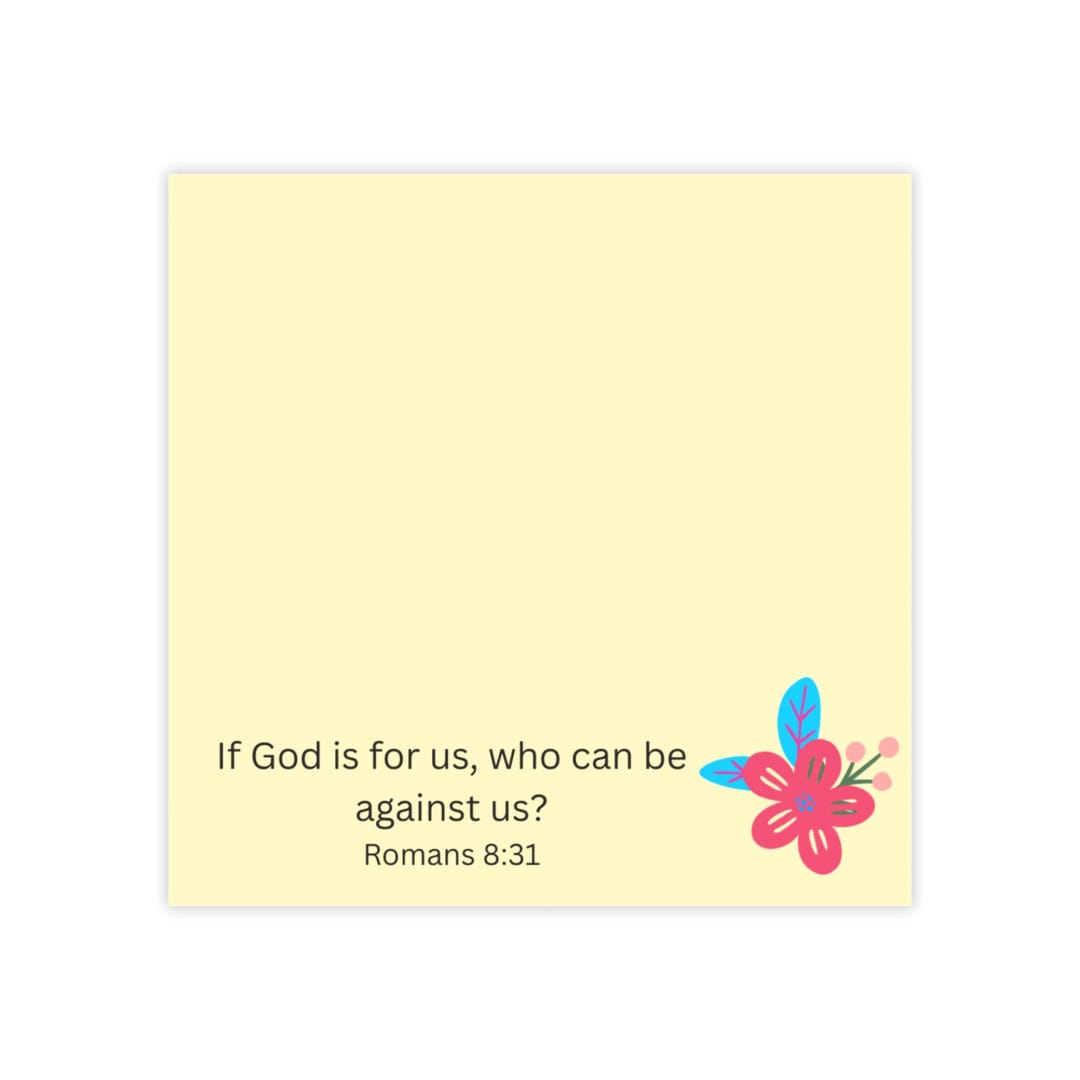 Romans 8:31 Scripture Floral Post-it Note Pads | Christian Bible Verse ...