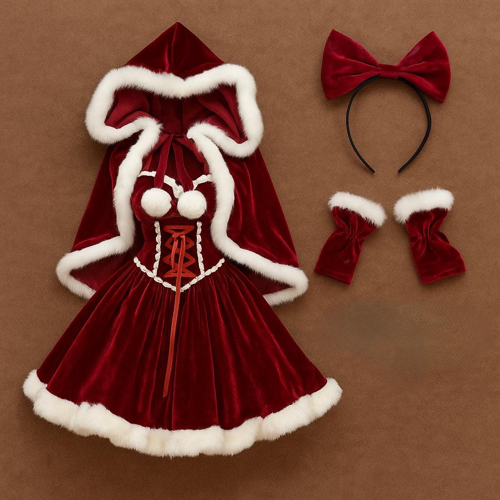 Medieval Christmas Dress | Hooded Cloak Cosplay Costume | Holiday Party ...