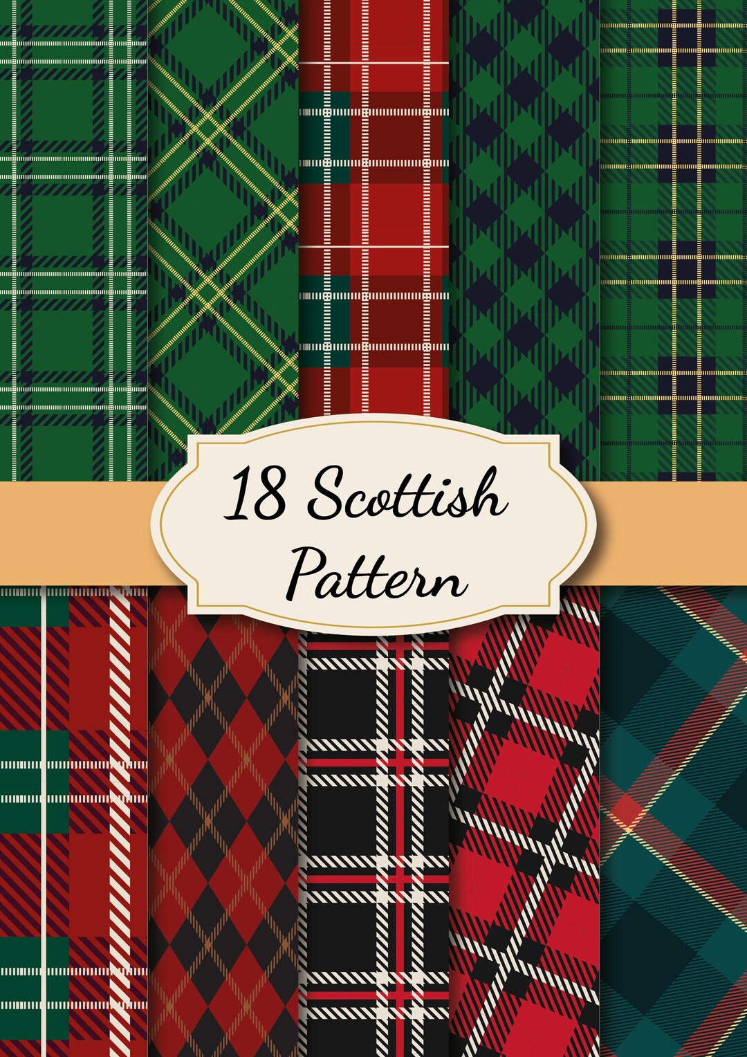 Scottish Digital Paper | Tartan Printable Background | A4 PDF | Digital ...