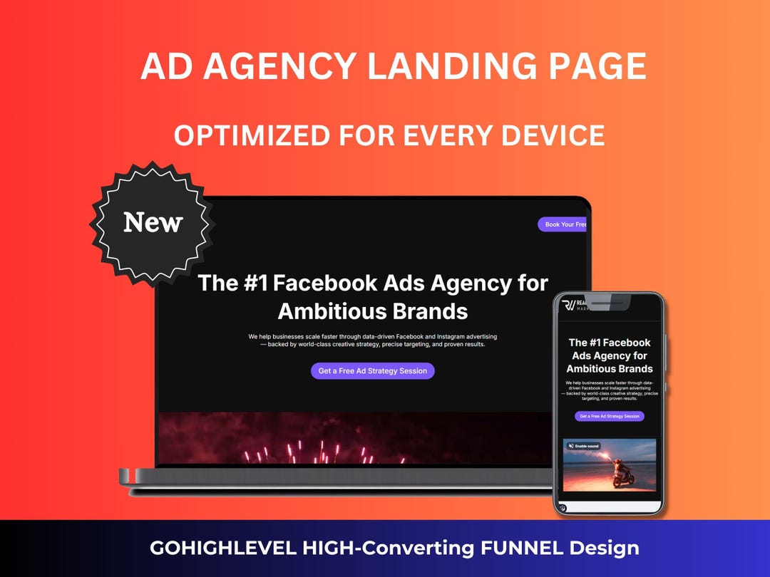 Gohighlevel Facebook Ads Funnel | Marketing Agency Website Template - Etsy