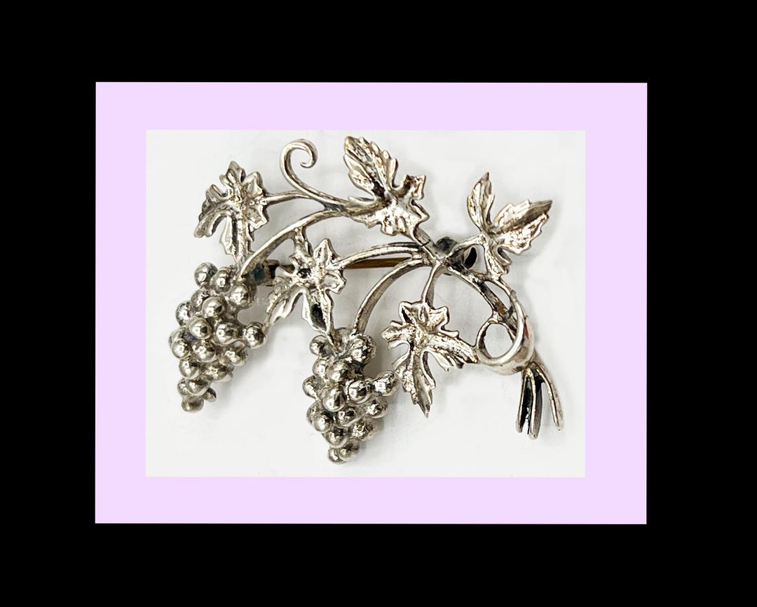 Vintage Danecraft Grapevine Sterling Silver Brooch - Cast Openwork Vine ...