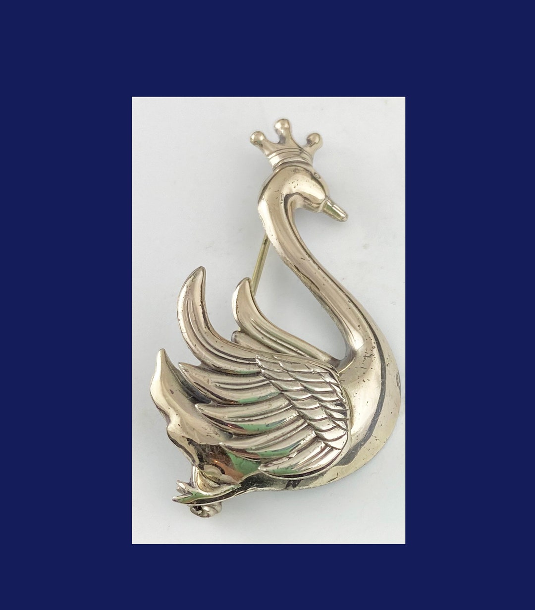 LANG Sterling Silver SWAN Pin/brooch Vintage Signed - Etsy