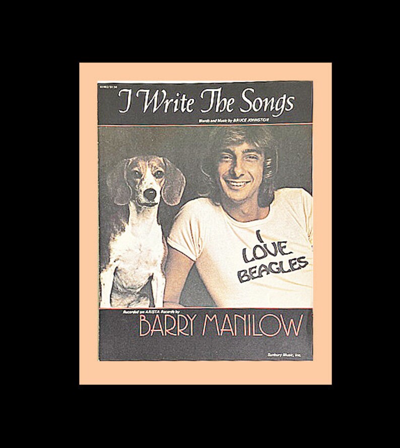 Barry Manilow Vintage Sheet Music "i Write the Songs" 1974 - Etsy