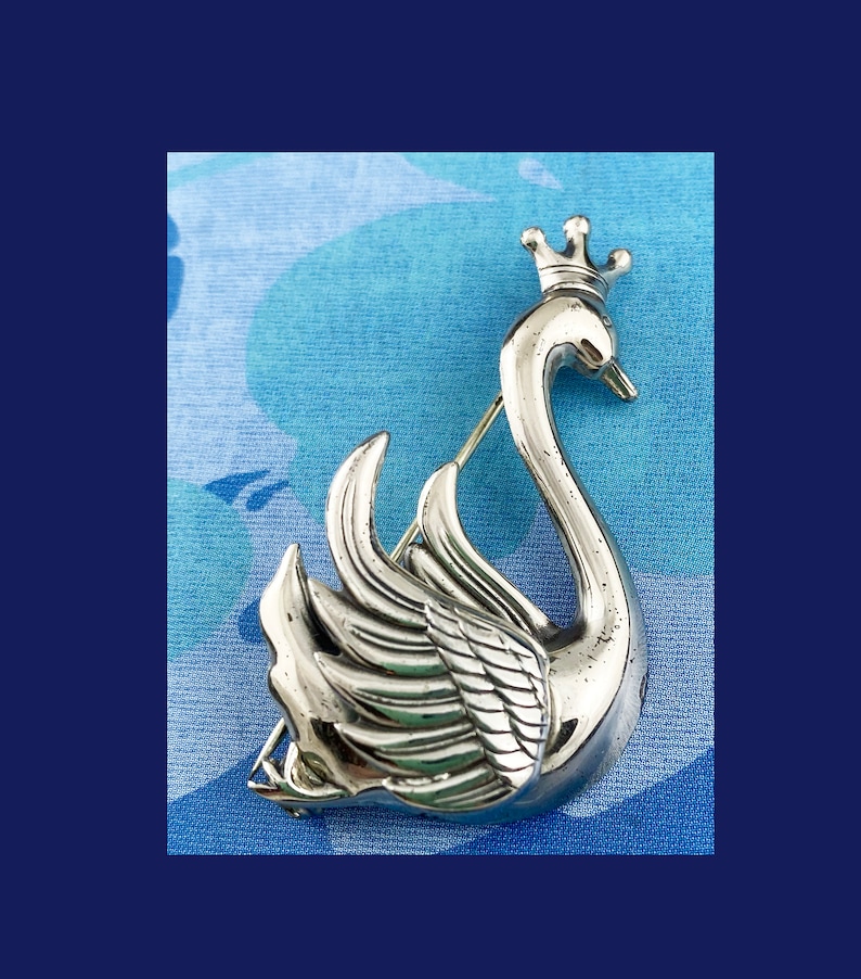 LANG Sterling Silver SWAN Pin/brooch Vintage Signed - Etsy