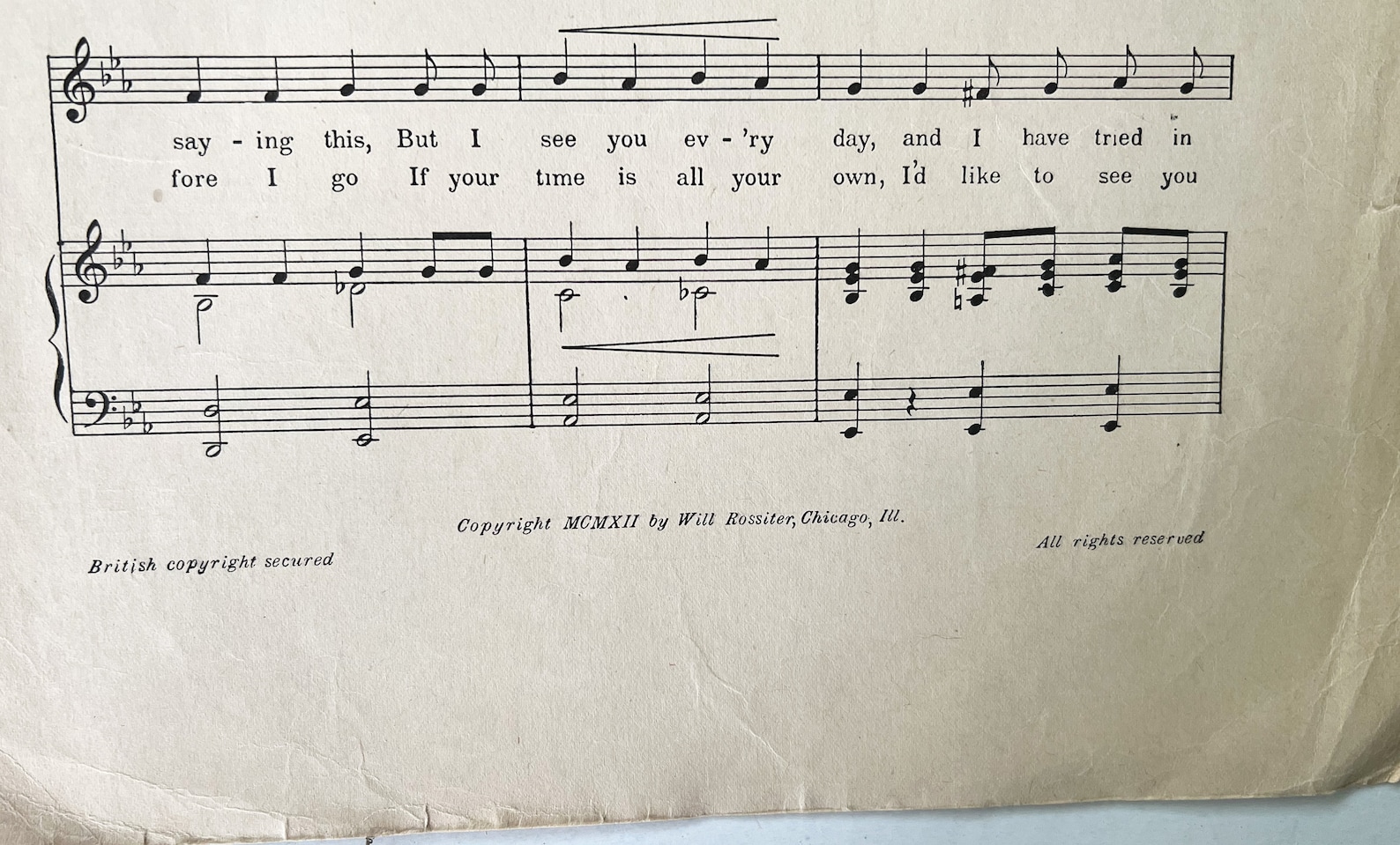 Vingate Sheet Music 1912 "you Cert'ny Look Good to Me" Large Format 10 ...