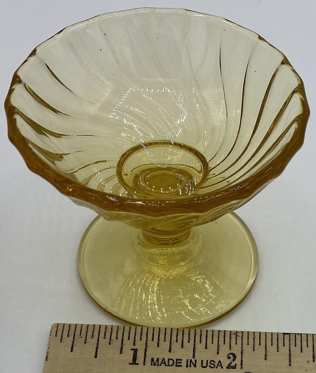 Depression Glass Compote or Sherbet in Spiral or Twisted Optic Design ...