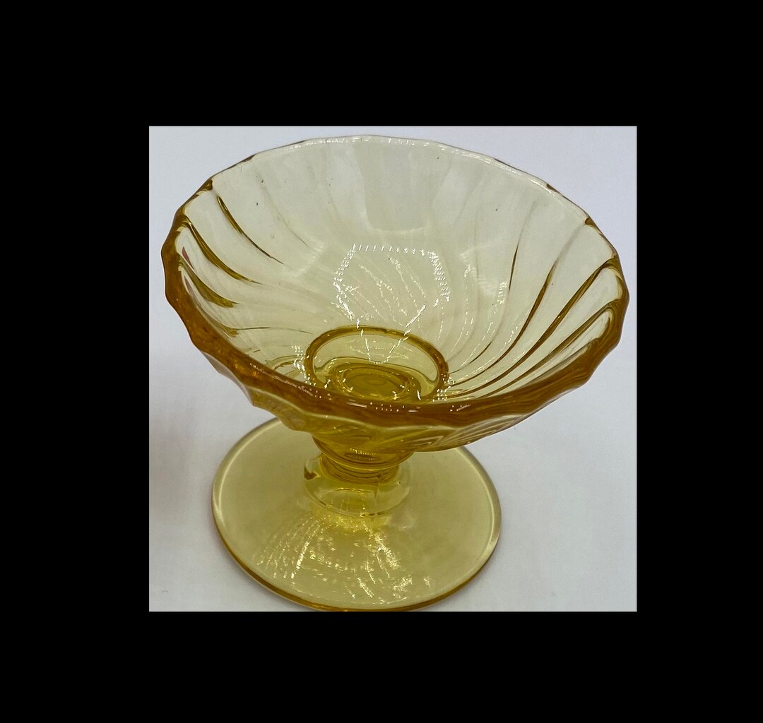 Depression Glass Compote or Sherbet in Spiral or Twisted Optic Design ...