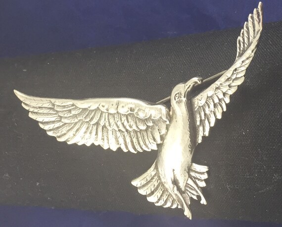 Vintage CINI Large Sterling Silver Bird in Flight. Si… - Gem