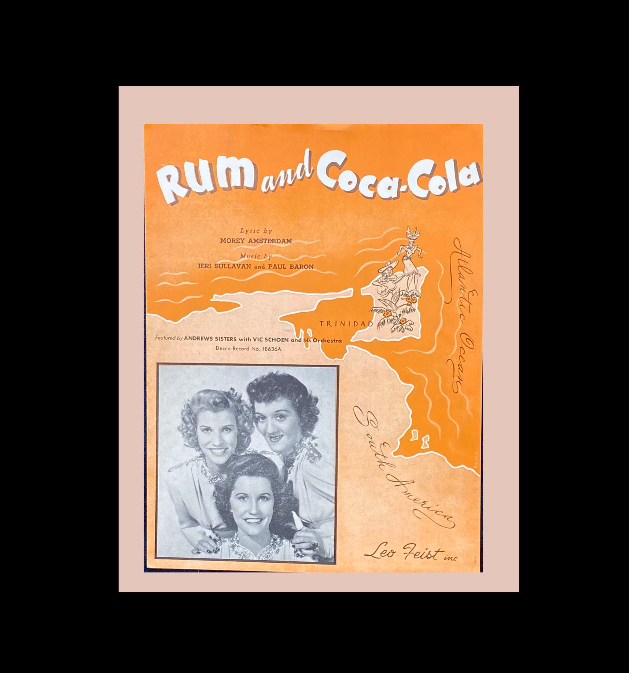 Rum and Coca-cola. Hit Song by Andrew Sisters. 1944. - Etsy