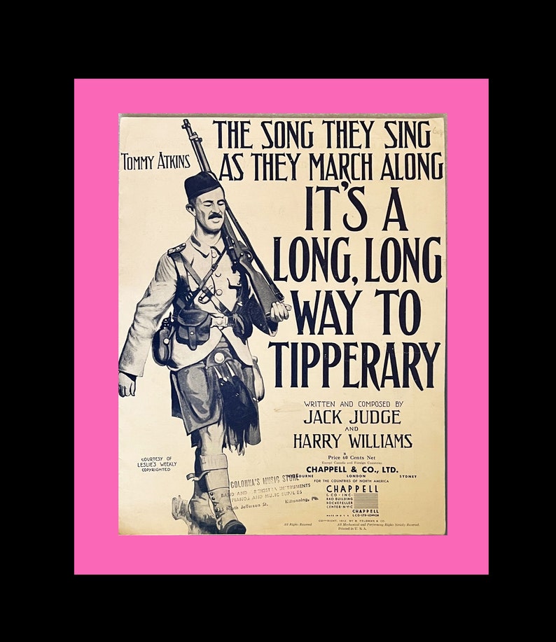 WW2 Sheet Music "its a Long, Long Way to Tipperary. 1942 Honors Tommy ...