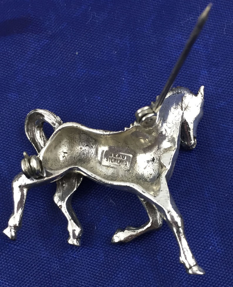 BEAU Sterling Silver Prancing Horse Pin/brooch Signed - Etsy