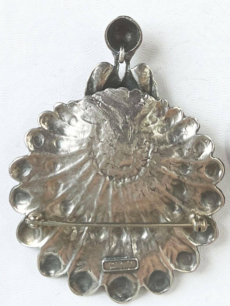 Vintage Cini Sterling Silver Peacock Brooch Pendant - Signed, Version ...