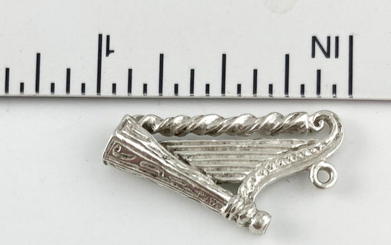 CELTIC HARP Charm Sterling Silver English hallmarked - Gem