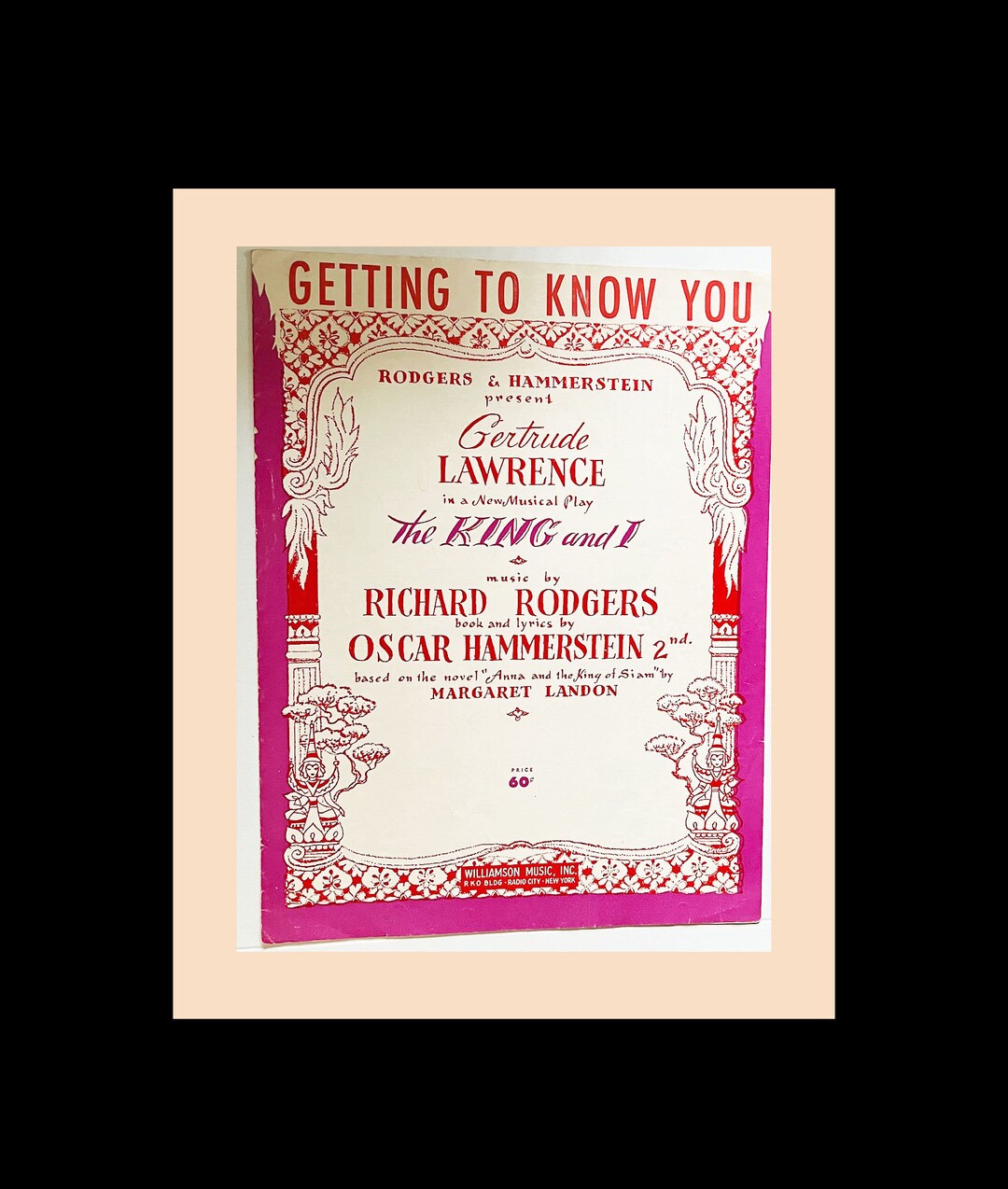 Getting to Know You. the King and I. Vintage Sheet Music 1951 - Etsy