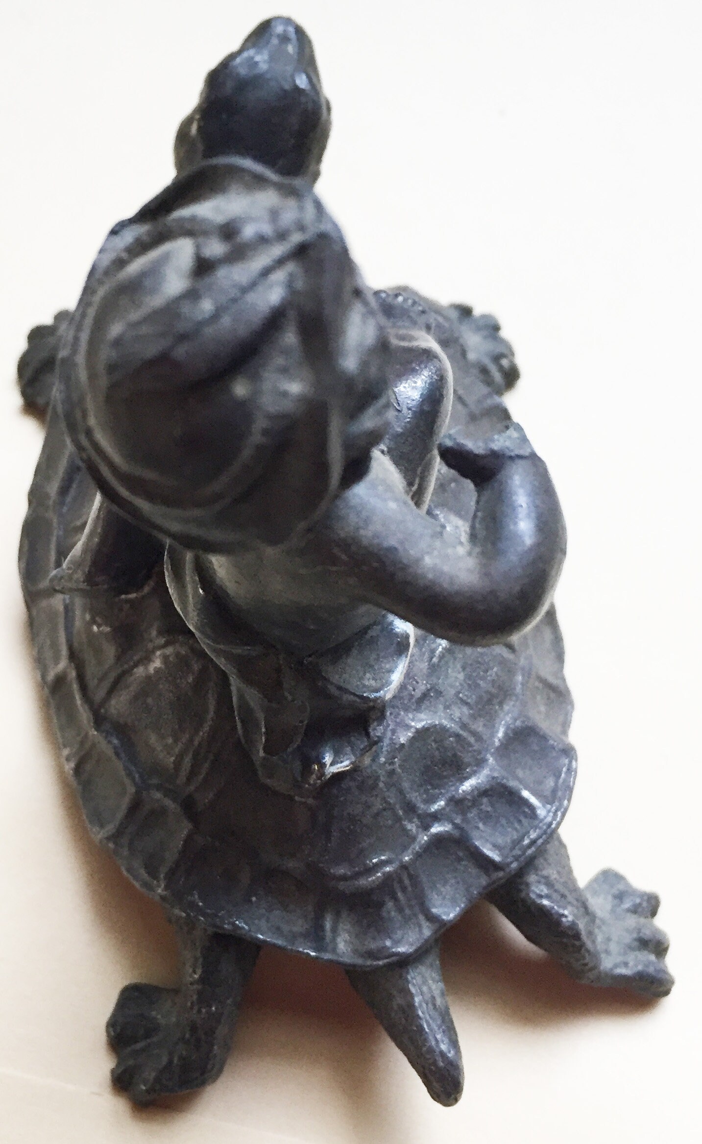TURTLE Cast Metal Sculpture of BOY Riding Turtle or Tortoise - Etsy