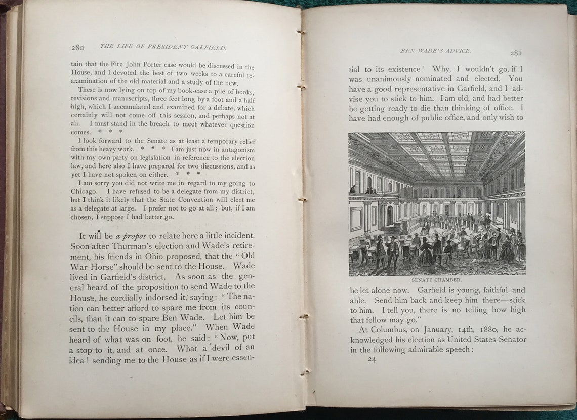 Life of President Garfield-antique Book-1881 by Balch. Fine Binding ...
