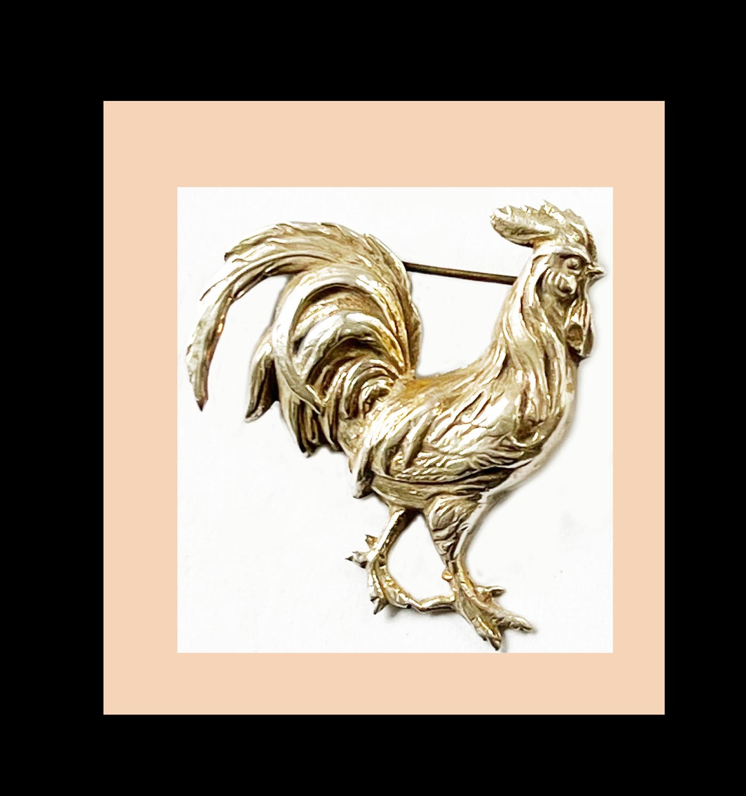Rooster Brooch/pin, Vintage, Signed sterling No Hallmark - Etsy