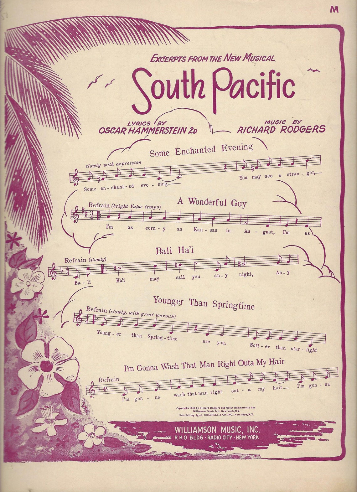 Vintage Sheet Music a Wonderful Guy From South - Etsy