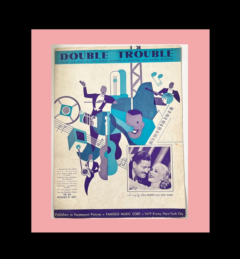 Double Trouble. Vintage Sheet Music 1935 Jack Oakie, Lyda Roberti ...