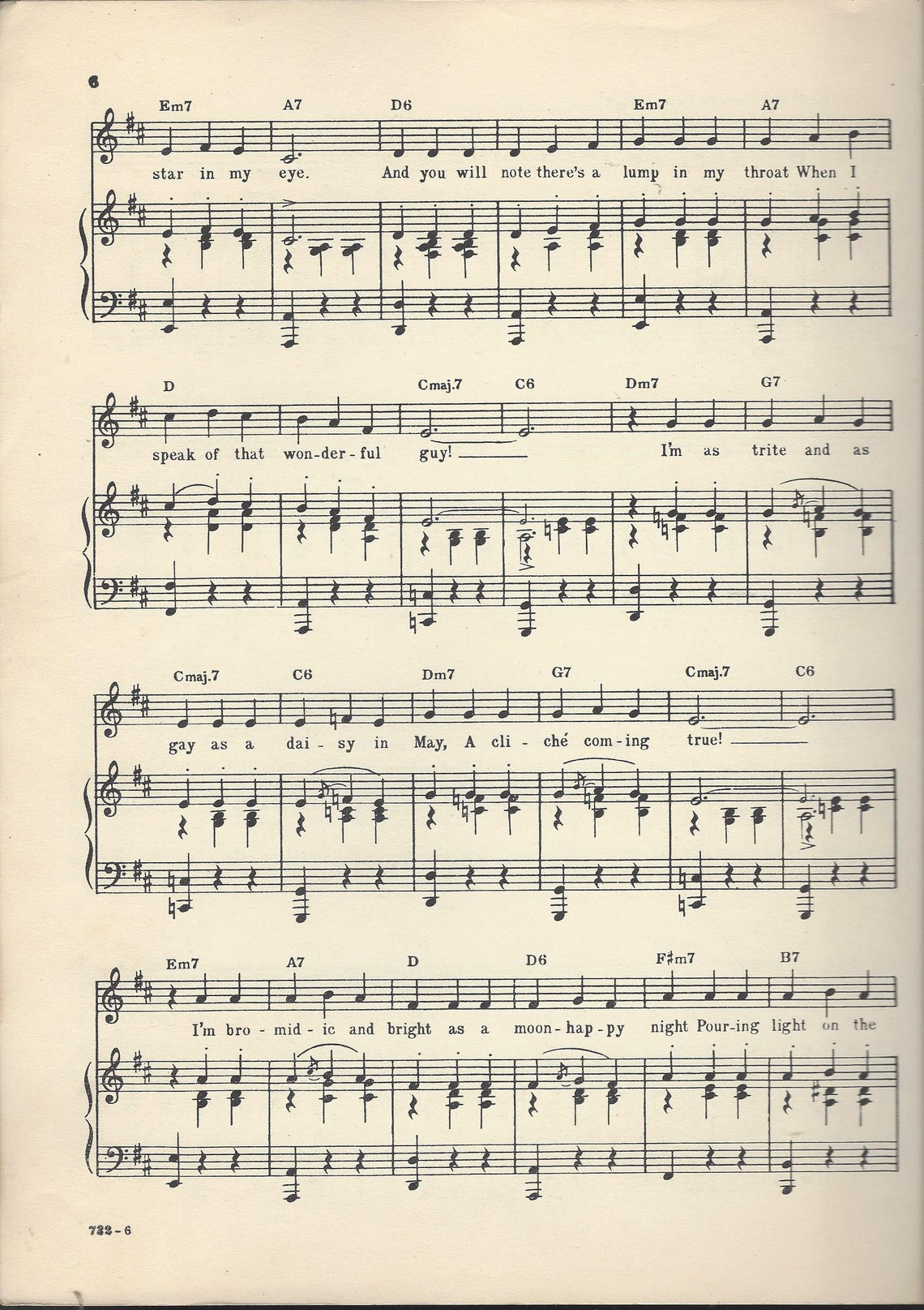 Vintage Sheet Music a Wonderful Guy From South Pacific 1949. Very Good ...