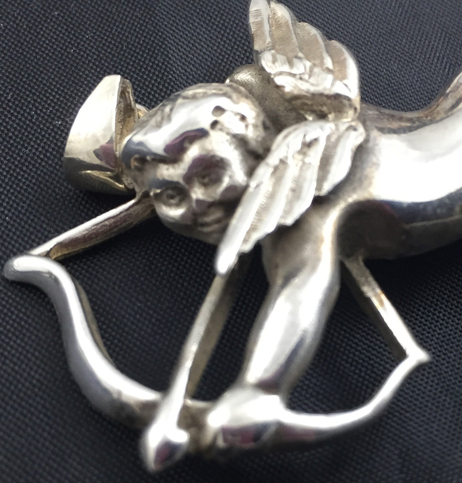 Cherub With Bow & Arrow in Solid Cast Silver - Pin and Pendant ...
