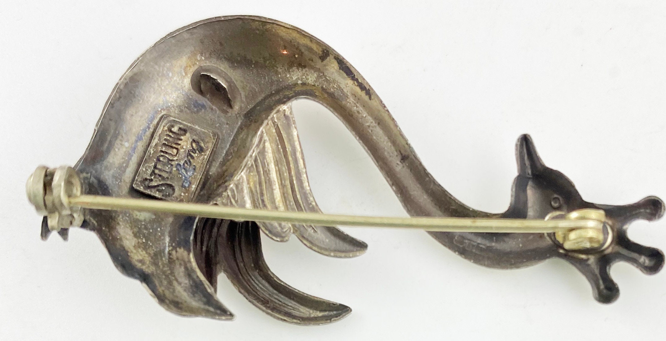 LANG Sterling Silver SWAN Pin/Brooch Vintage Signed | Etsy