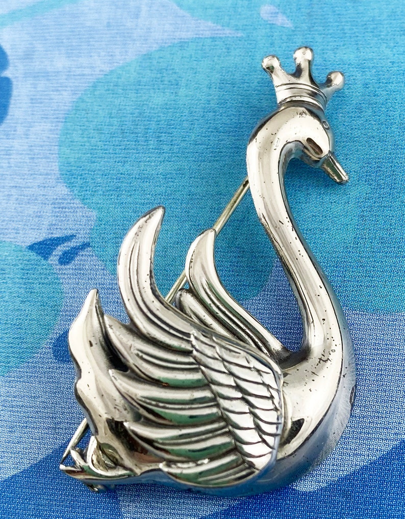 LANG Sterling Silver SWAN Pin/brooch Vintage Signed - Etsy