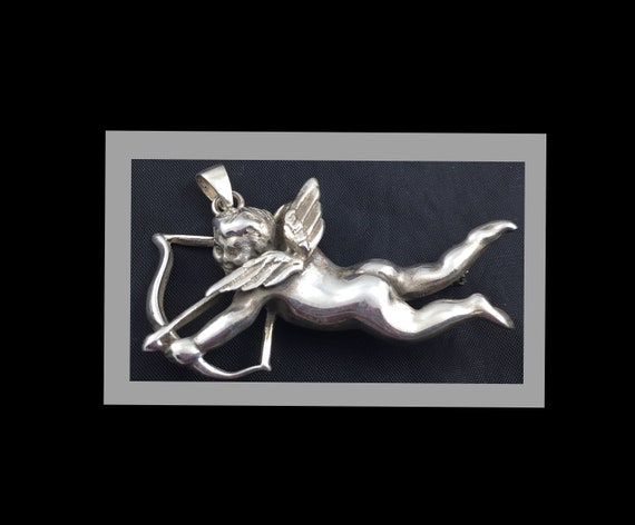 Cherub With Bow & Arrow in Solid Cast Silver Pin and Pendant | Etsy