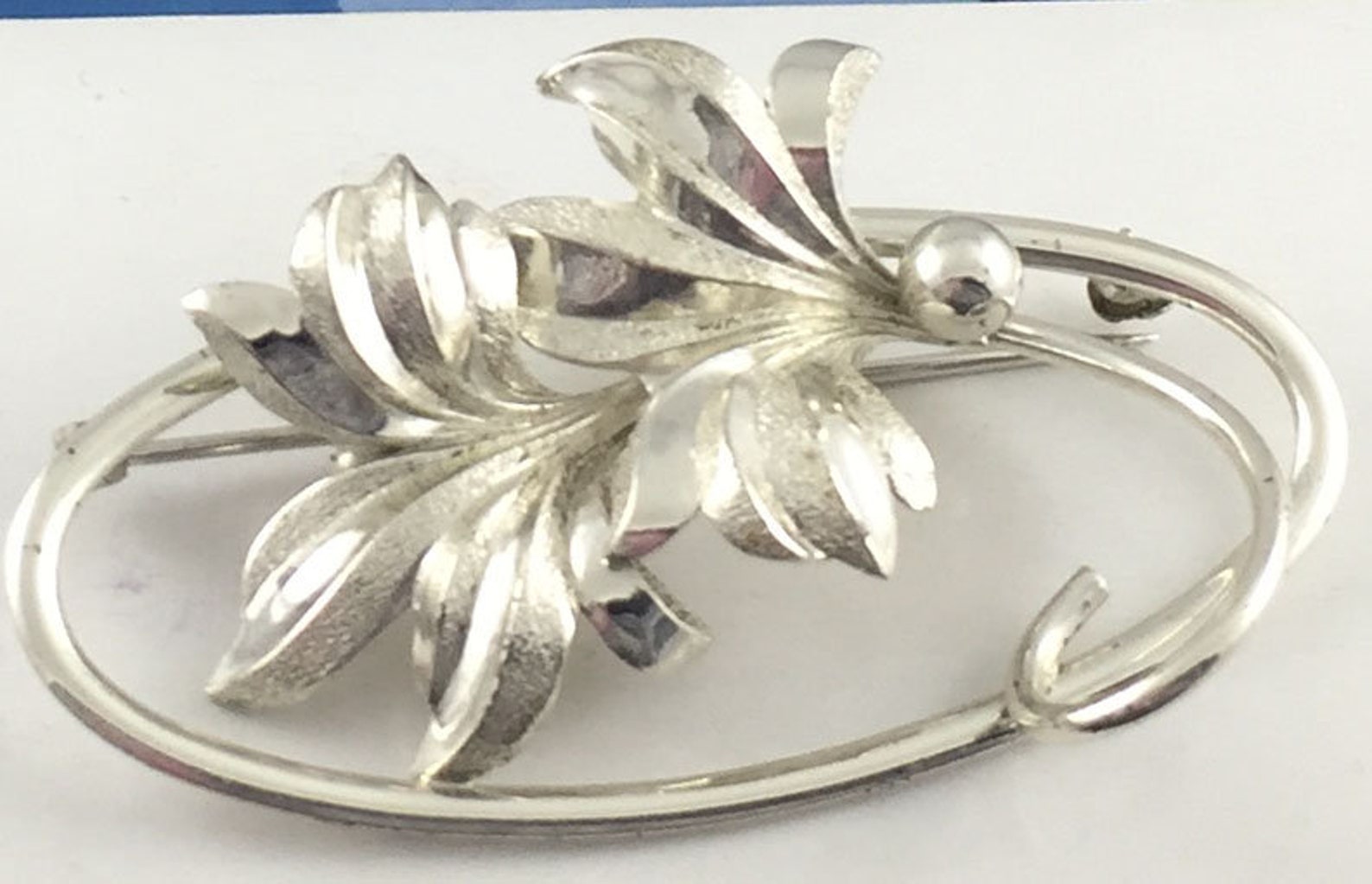 Vintage Forstner Sterling Silver Leaf Brooch - Textured & Polished ...