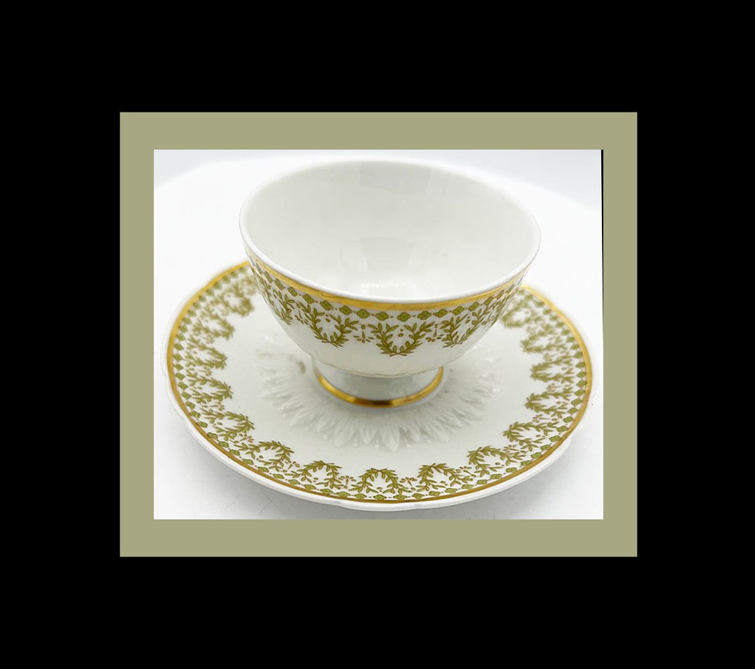 Goa France Haviland Limoges Sauce/condiment Cup & Attached Saucer. Gilt ...