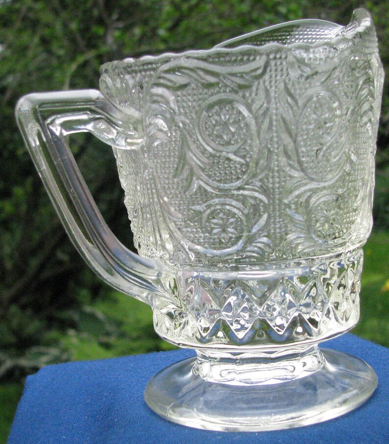 Vintage Pressed Glass Cream Pitcher by Duncan and Miller in Sandwich ...