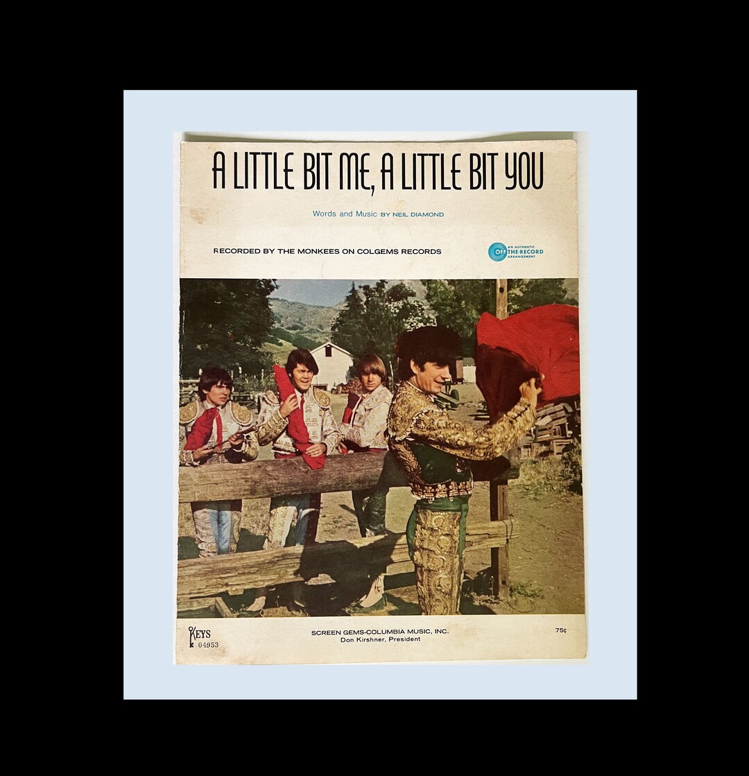 Monkees. Vintage Sheet Music 1967. A Little Bit Me A Little Bit You - Etsy