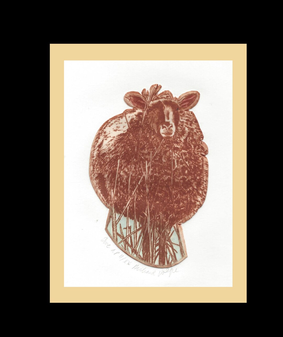 Sheep Print Titled "ewe" Richard Volpe Artist Proof Unframed - Etsy