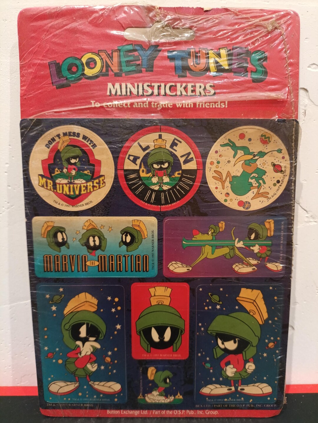 Vintage 1990s Sticker Pack – Looney Tunes Marvin the Martian – Warner ...