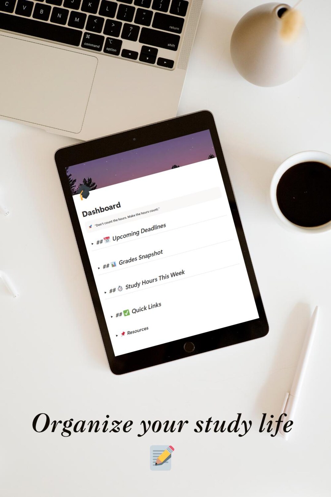 Notion Student Planner | Study Dashboard | Assignment & Grade Tracker ...