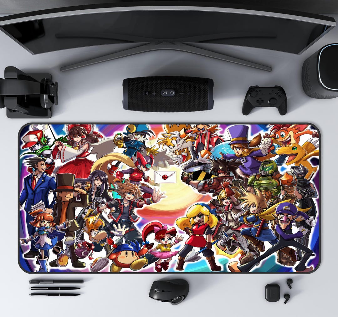 Super Smash Bros Mouse Pad | Super Mario Gaming Desk Mat | Gamer Gift ...