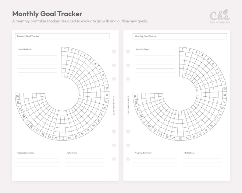 Goal Planner Bundle - Goal Tracker A5 Size Printable PDF - Productivity ...