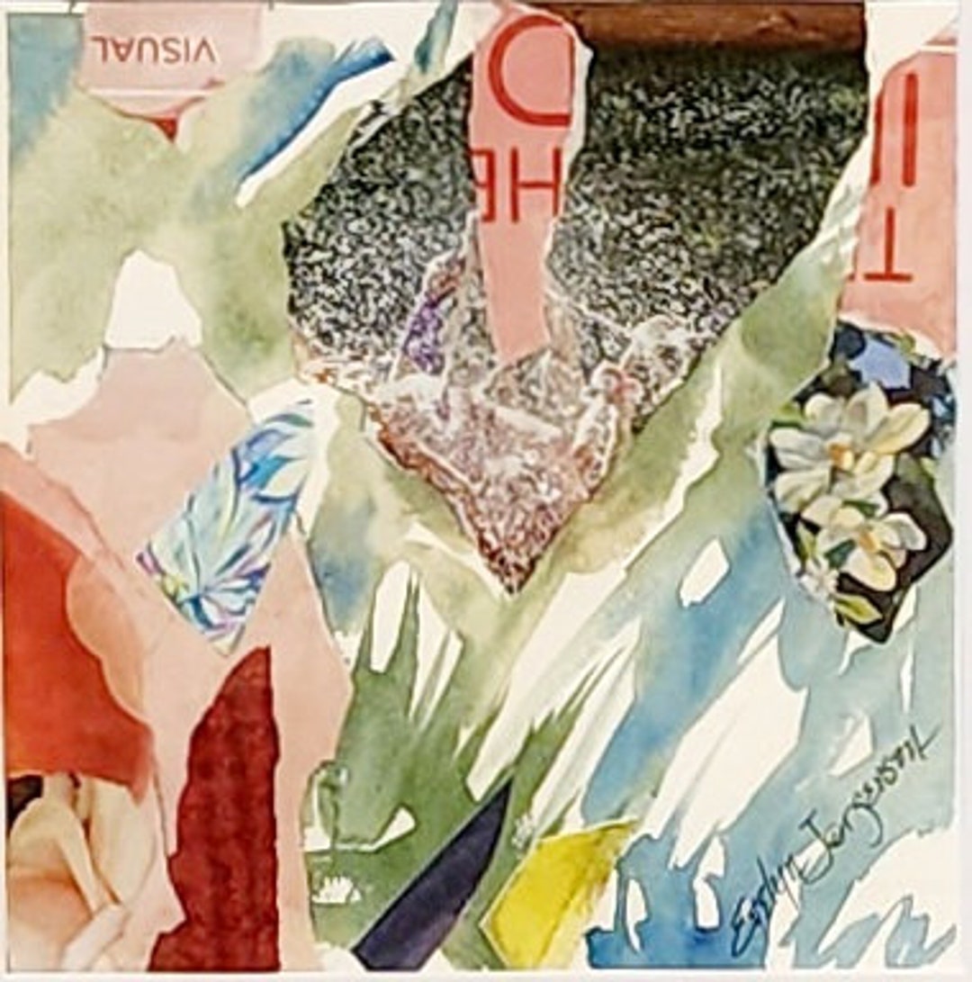 Wildflowers Pushing Through, Original Collage, Paper, Nature Artwork ...