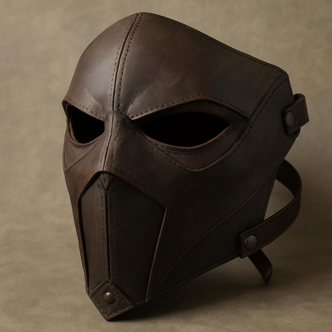 Handcrafted Brown Leather Assassin Mask – Medieval Cosplay Armor - Etsy ...