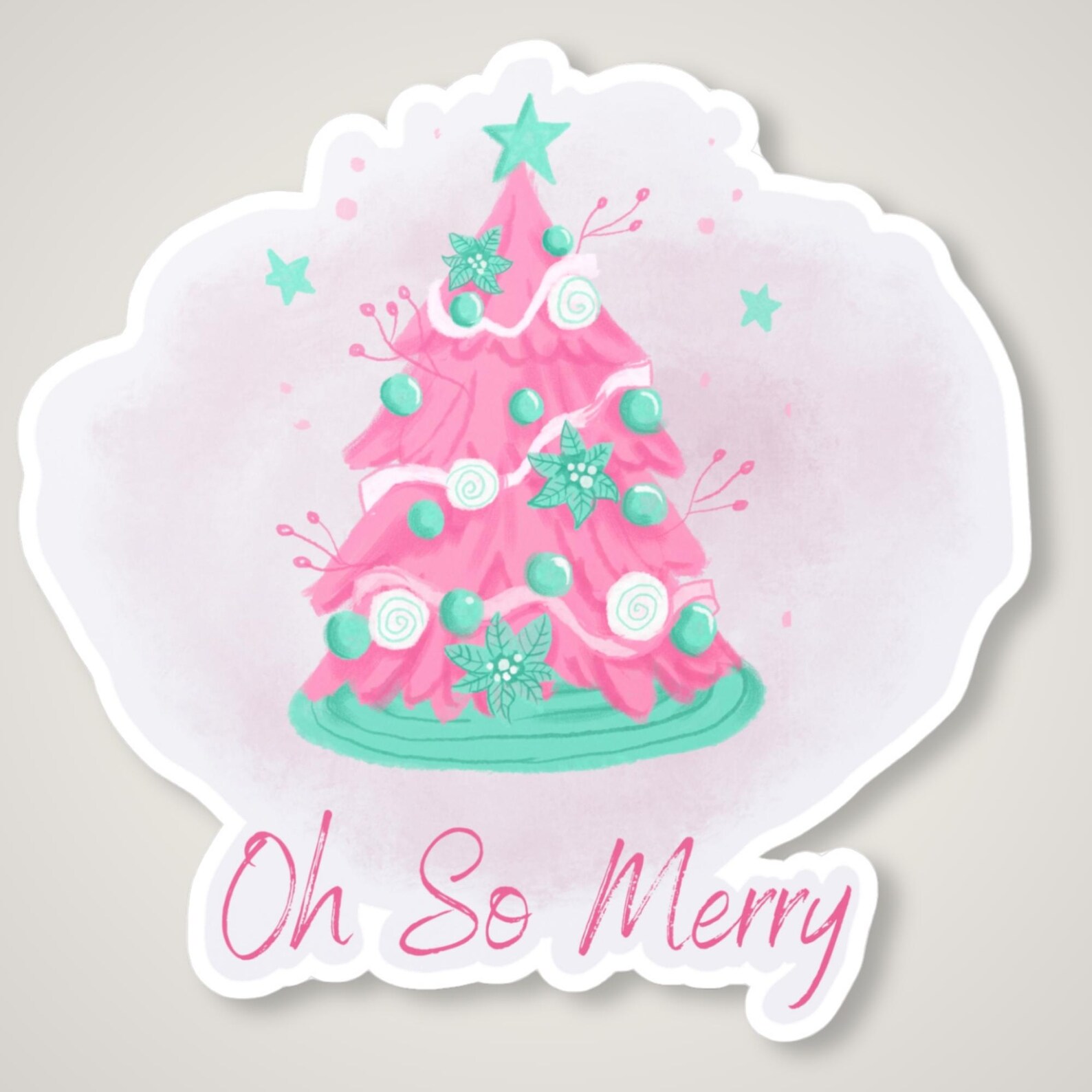 Whimsy Trees Sticker: Oh so Merry, Whimsical Christmas Holiday Vinyl ...