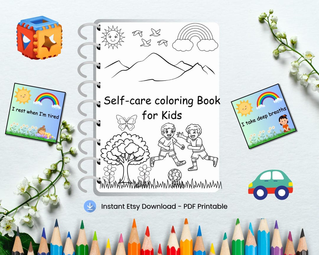 Mindfulness Coloring Book for Kids | 20 Printable Pages + 20 Positive ...