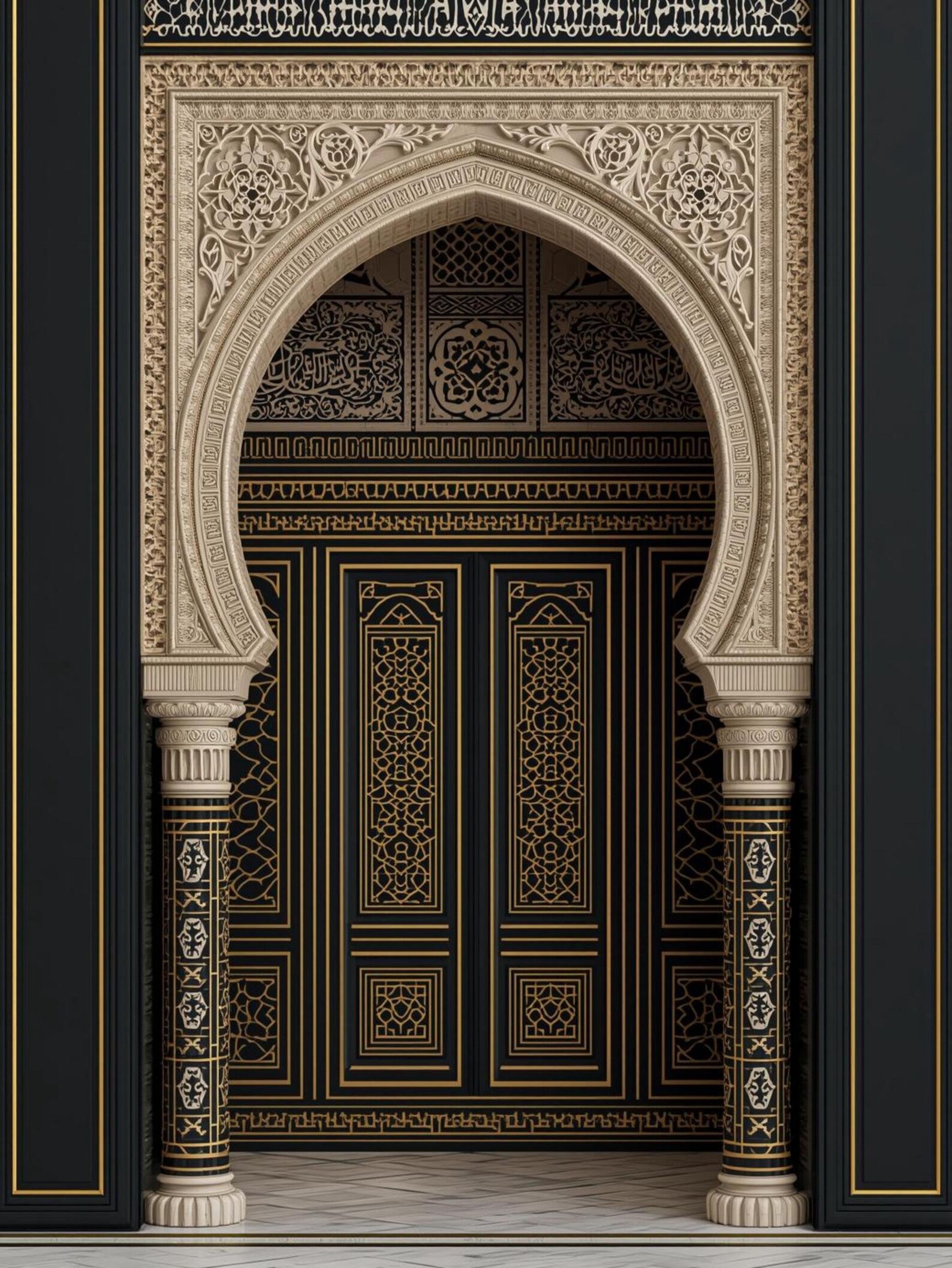 Moroccan Door Wall Art | Islamic Arch Print | Andalusian Pattern | Riad ...