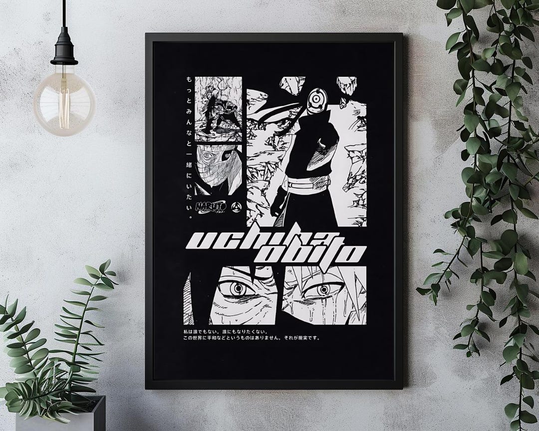 Obito Uchiha Poster, Naruto Art Print / Naruto Anime - Manga Poster ...
