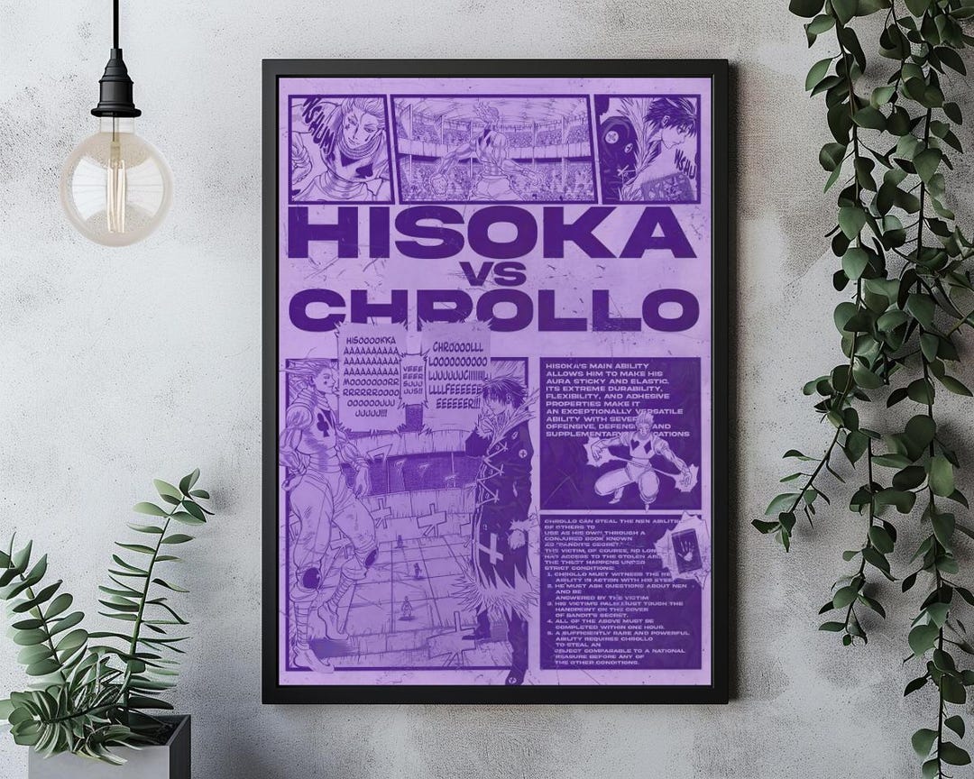 Chrollo Vs Hisoka Poster, Hunterxhunter Art Print - Hxh Anime/manga ...
