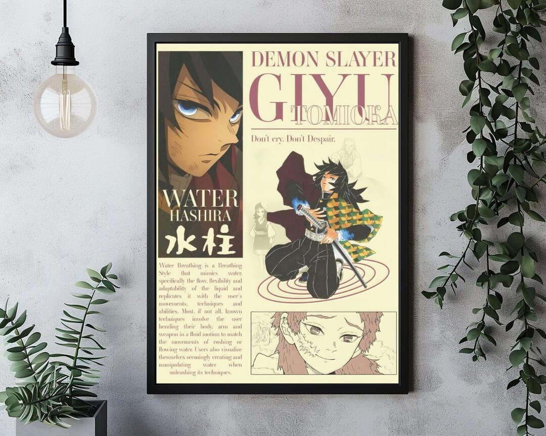 Tomioka Giyu Poster, Demon Slayer Art Print - Kimentsu No Yaiba Poster ...