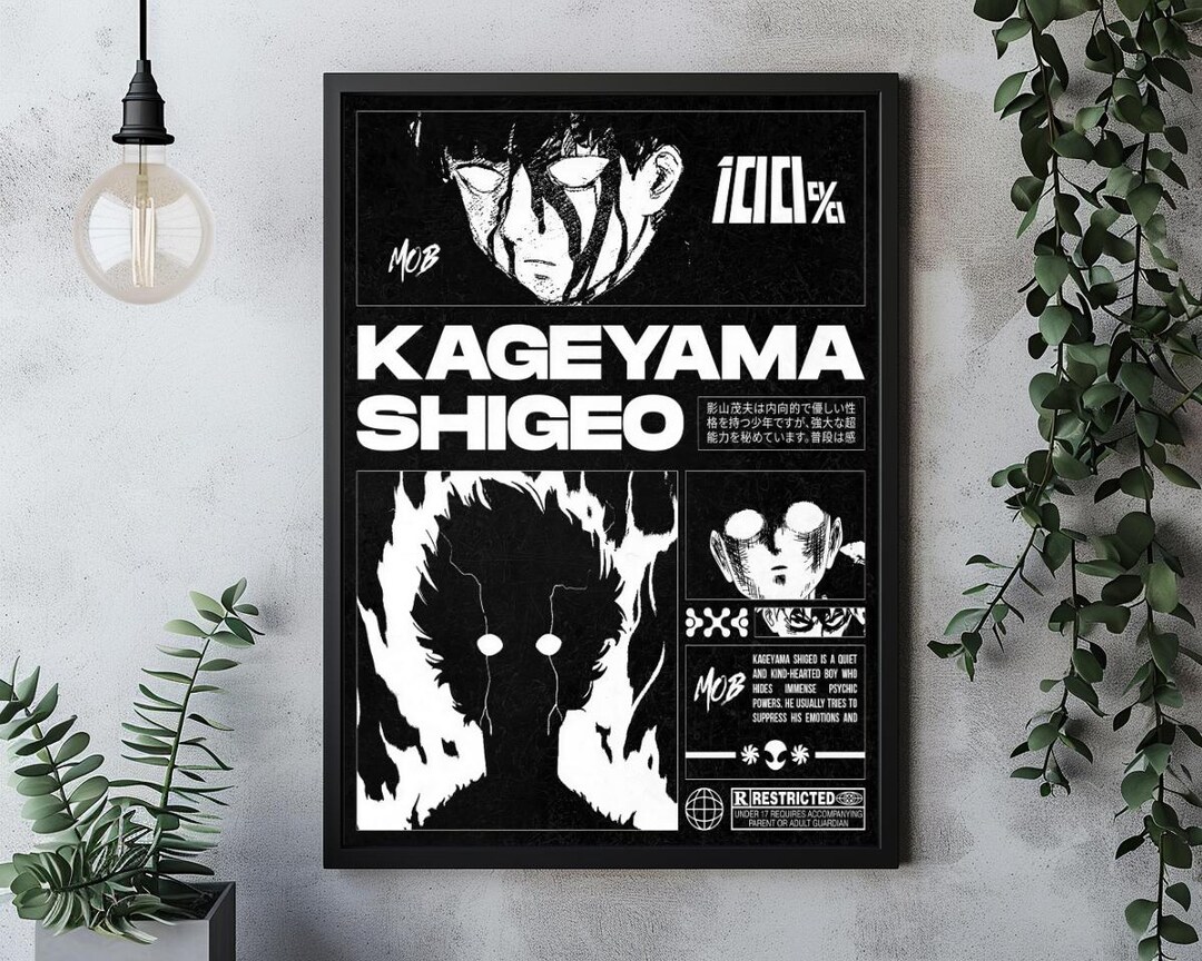 Mob Psycho 100 Poster, Shigeo Kageyama Art Print - Anime/manga Poster ...