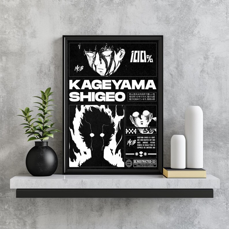 Mob Psycho 100 Poster, Shigeo Kageyama Art Print - Anime/manga Poster ...