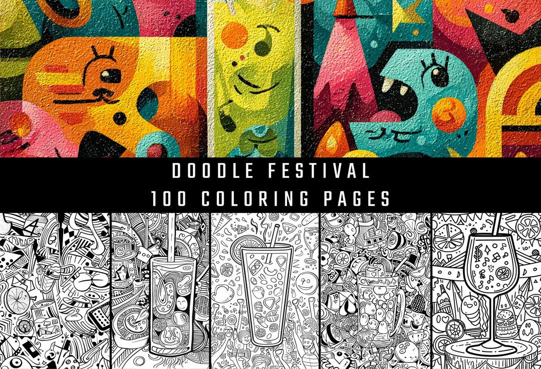 Music Festival Coloring Collection | Abstract Cartoon Characters, Gin ...