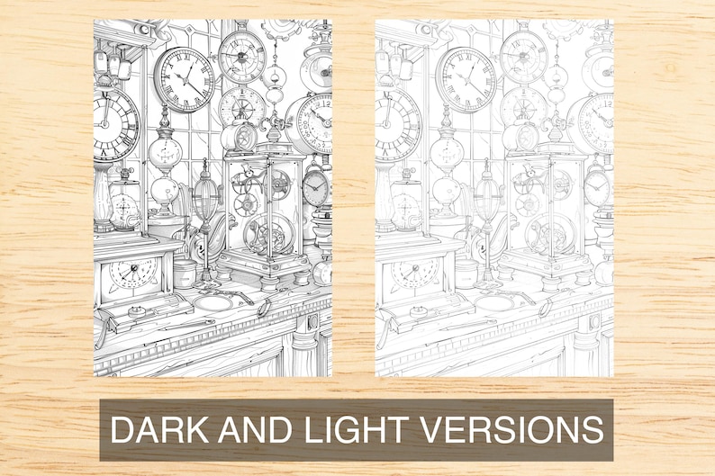 Steampunk Clock Coloring Pages: 100 Fantasy Designs (digital Download ...